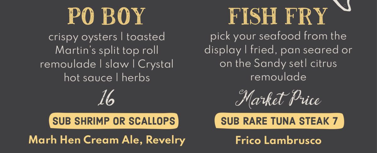 Our Seafood Menu Charleston SC - Cuda Co. Seafood House